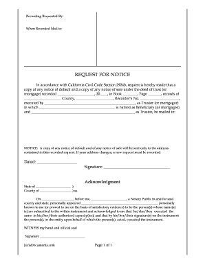 Fillable Online REQUEST FOR NOTICE - JurisDocuments Fax Email Print ...