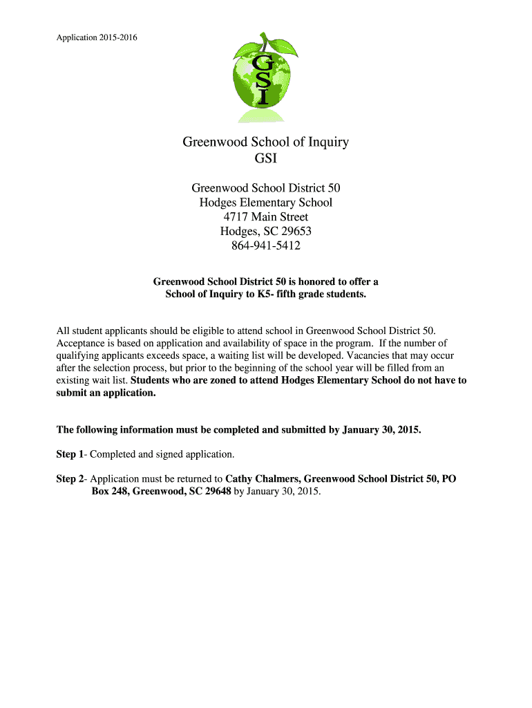 Fillable Online gwd50 Application GSI 15-16 - gwd50 Fax Email Print ...