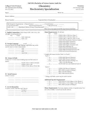 Fillable Online Biochemistry Specialization Fax Email Print - pdfFiller