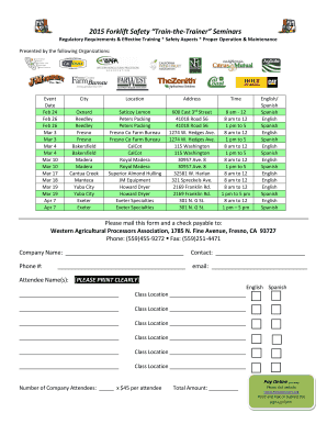 Fillable Online agprocessors Tractor Safety Train-the-Trainer Seminars ...