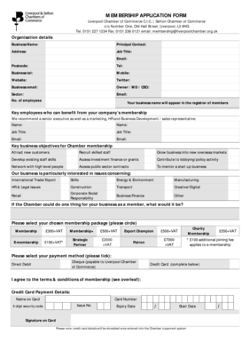 Fillable Online liverpoolchamber org Membership application form ...