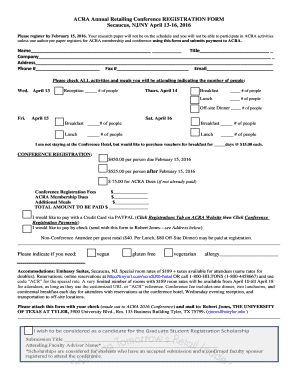 Fillable Online acraretail ACRA Annual Retailing Conference ...