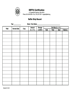 Fillable Online FARM INPUT RECORD - OEFFA Fax Email Print - pdfFiller