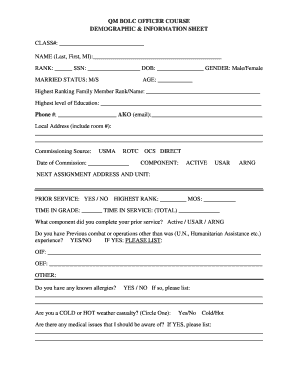 Fillable Online QM BOLC OFFICER COURSE Fax Email Print - pdfFiller