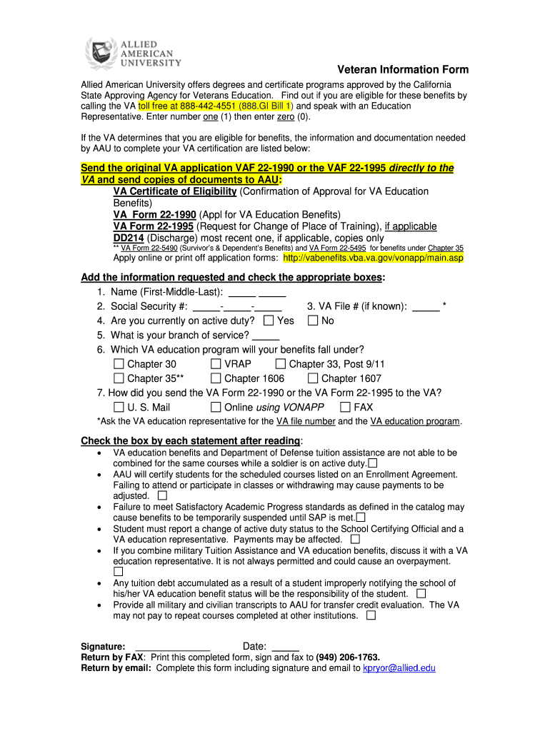 Fillable Online allied Directly to the VA and send copies of documents ...