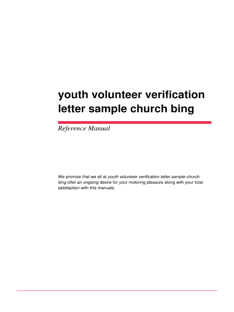 Fillable Online Youth volunteer verification letter sample church bing ...
