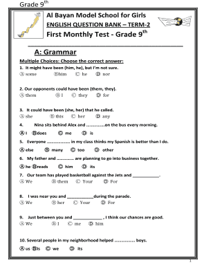 Monthly Test - Fill Online, Printable, Fillable, Blank | pdfFiller