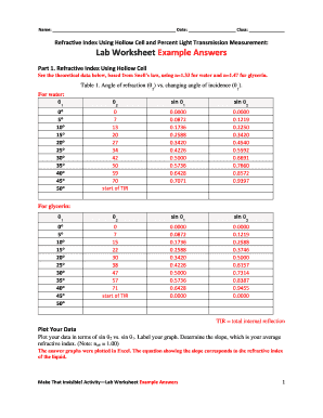 Fillable Online Lab Worksheet Example Answers - teachengineeringorg Fax ...