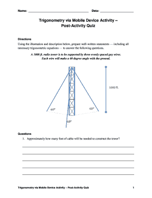 Fillable Online Trigonometry via Mobile Device Activity Post-Activity ...