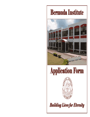 Fillable Online Application Form - Bermuda Institute Fax Email Print ...