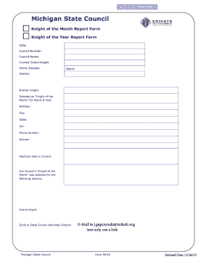 Fillable Online councilnet + Print Form Michigan State Council Knight ...