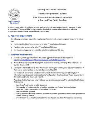 Fillable Online Roof Top Solar Permit Document 1 Submittal Requirements ...