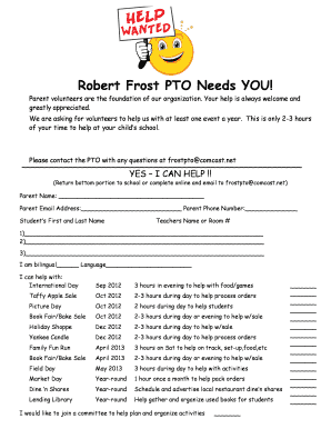 Fillable Online frost ccsd59 Robert Frost PTO Needs YOU Fax Email Print ...