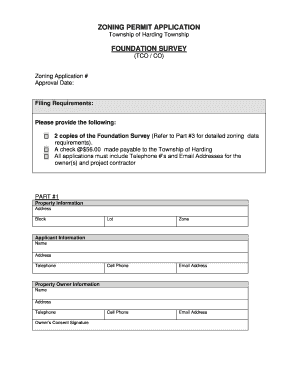 Fillable Online ZONING PERMIT APPLICATION FOUNDATION SURVEY Fax Email ...