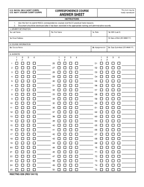 Fillable Online seacadetskaty Answer Sheet2pdf - NWS Earle Division Fax ...