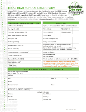 Fillable Online TEXAS HIGH SCHOOL ORDER FORM - bt-drivercomb Fax Email ...