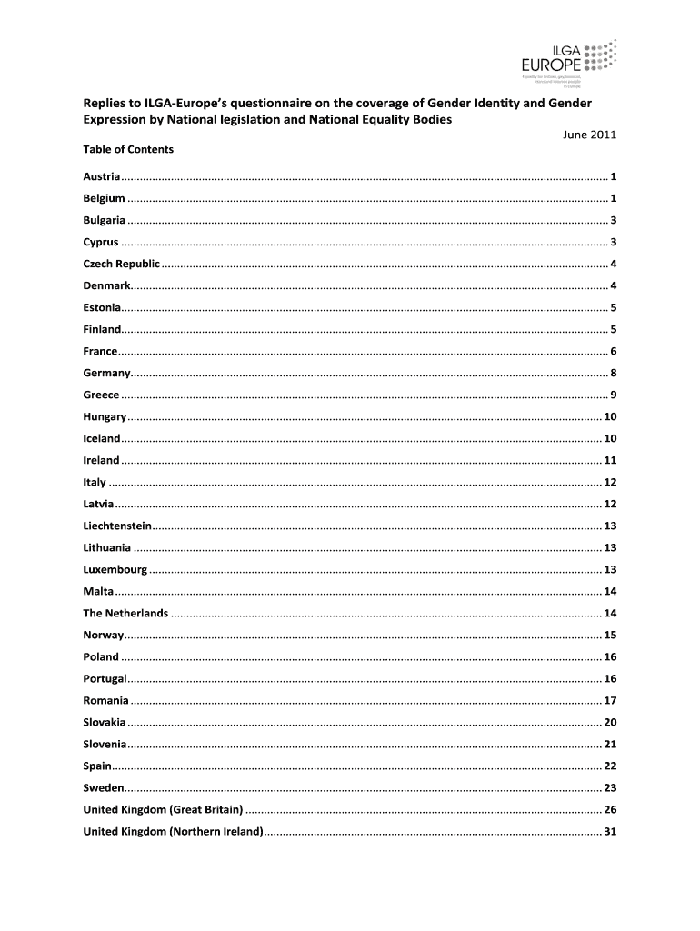 Fillable Online Replies to ILGA-Europes questionnaire on the coverage ...