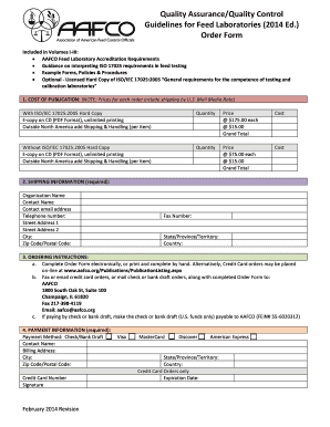 Fillable Online aafco Quality AssuranceQuality Control Guidelines for ...