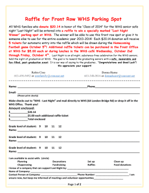 Fillable Online Raffle for Front Row WHS Parking Spot - windhamsdorg ...