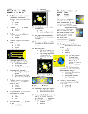 Fillable Online solpass NAME b one month 5th Grade SOL review SUN Fill ...