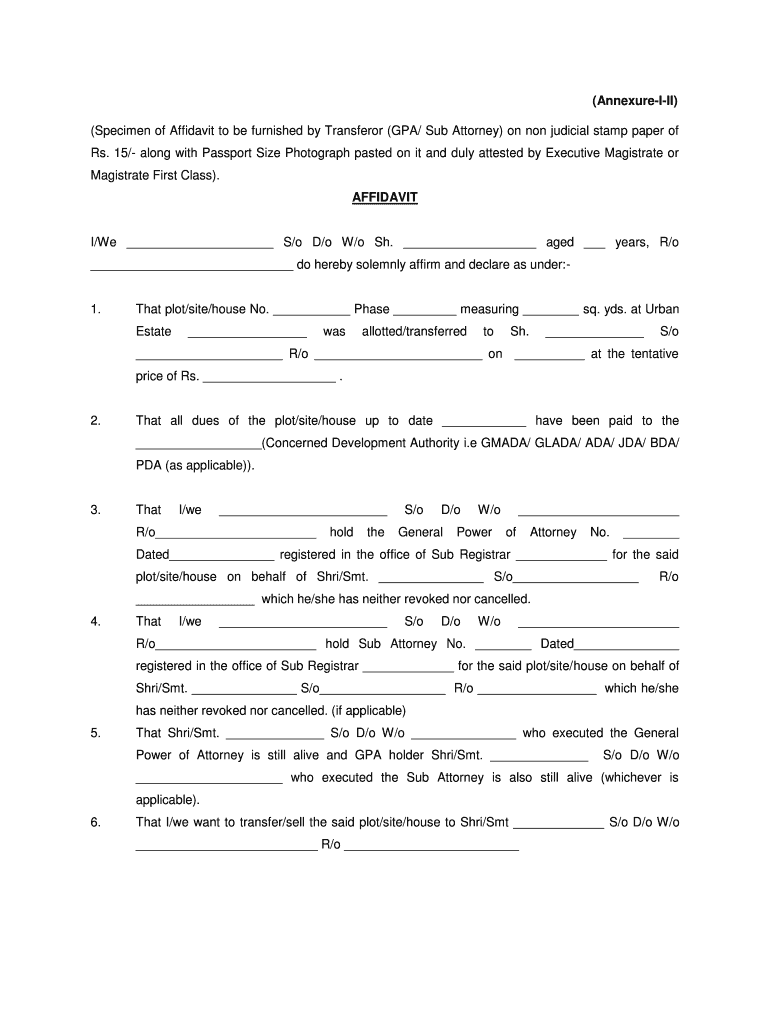 Fillable Online puda gov AFFIDAVIT - PUDA - puda gov Fax Email Print ...