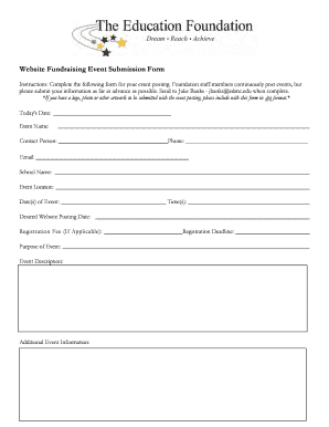 Fillable Online educationfdn Website Fundraising Event Submission Form ...