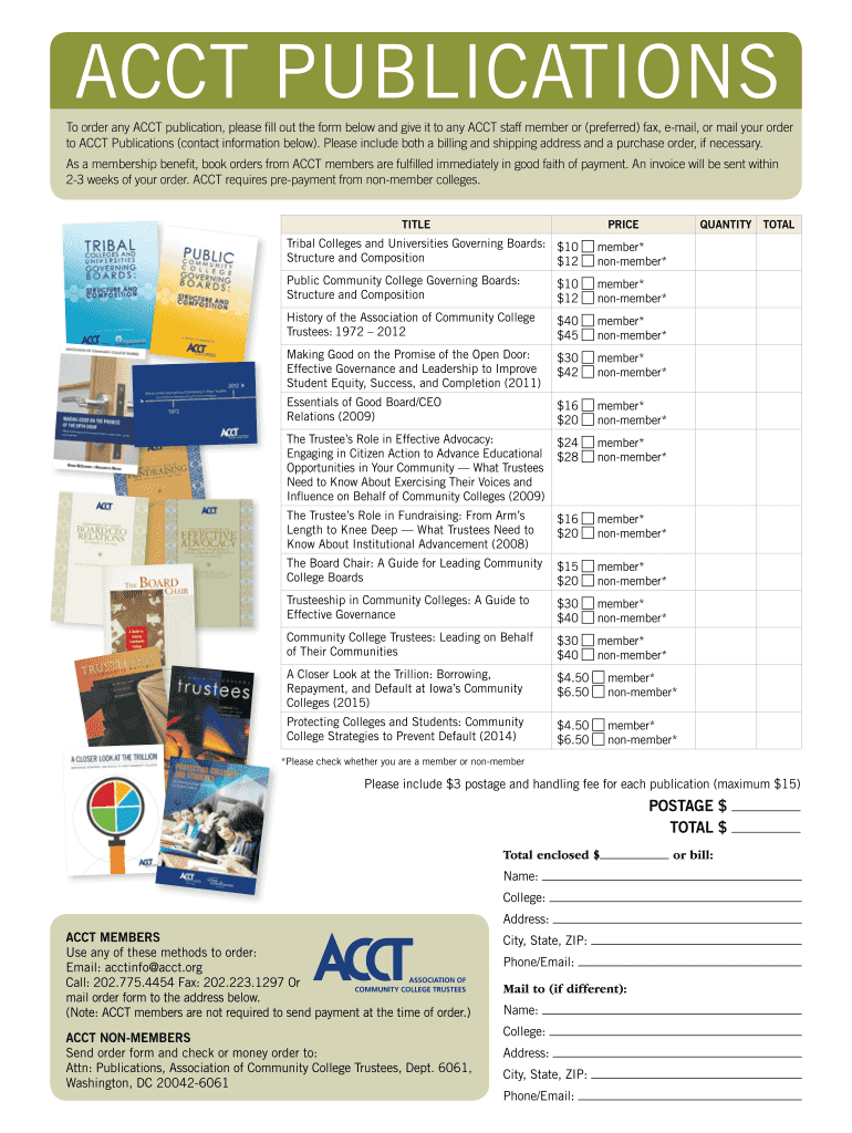 Fillable Online acct ACCT PUBLICATIONS - acct Fax Email Print - pdfFiller