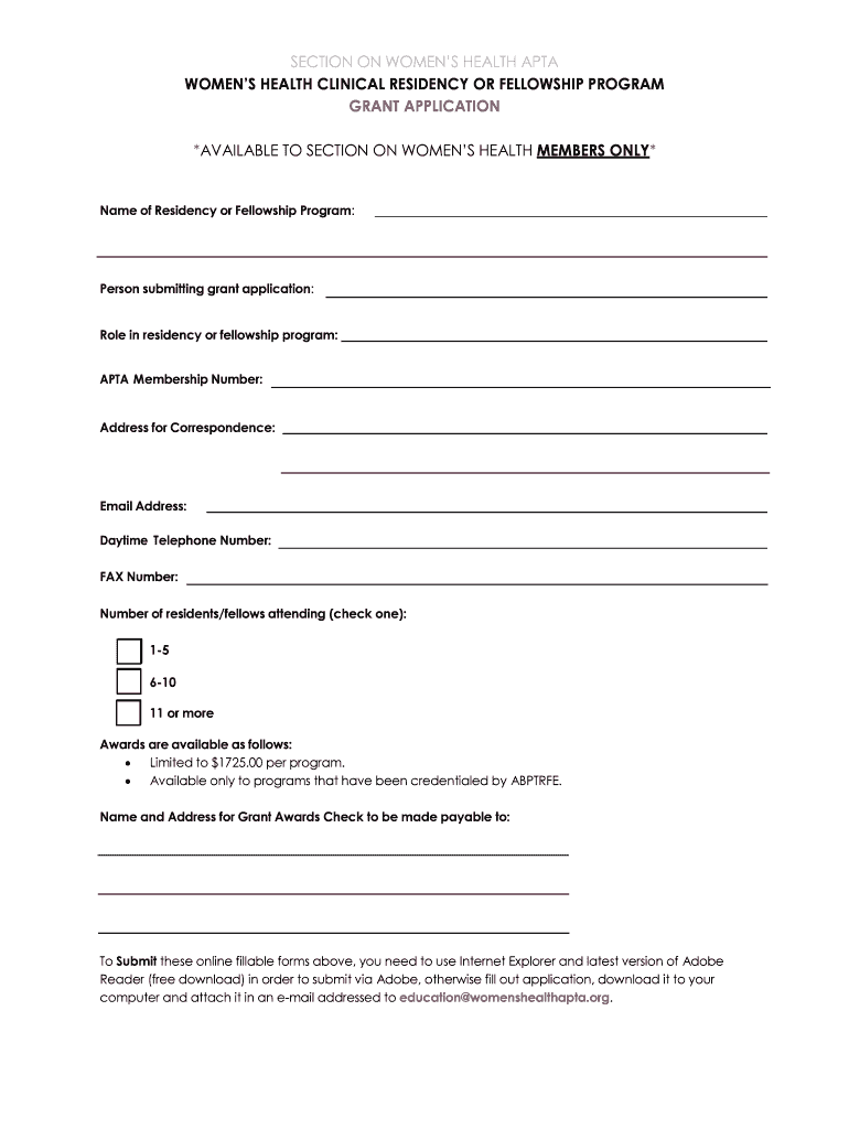 Fillable Online womenshealthapta SECTION ON WOMENS HEALTH APTA WOMENS ...