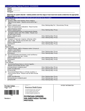 Fillable Online 30400009 PRE ANESTHESIA TESTING PROTOCOL 009doc Fax ...