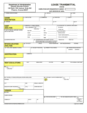 Fillable Online Lease Transmittal Form - General Services Division Fax Email Print - pdfFiller