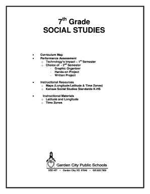 Fillable Online 7th Grade SOCIAL STUDIES Curriculum Map Performance ...