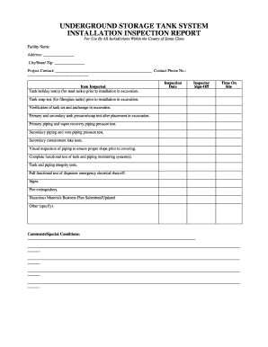 Fillable Online ci gilroy ca Hazmat Underground Storage Inspection - ci ...