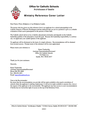 Fillable Online Ministry Reference Cover Letter - bocswworgb Fax Email ...
