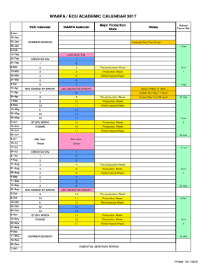 Fillable Online ECU Calendar Fax Email Print - pdfFiller