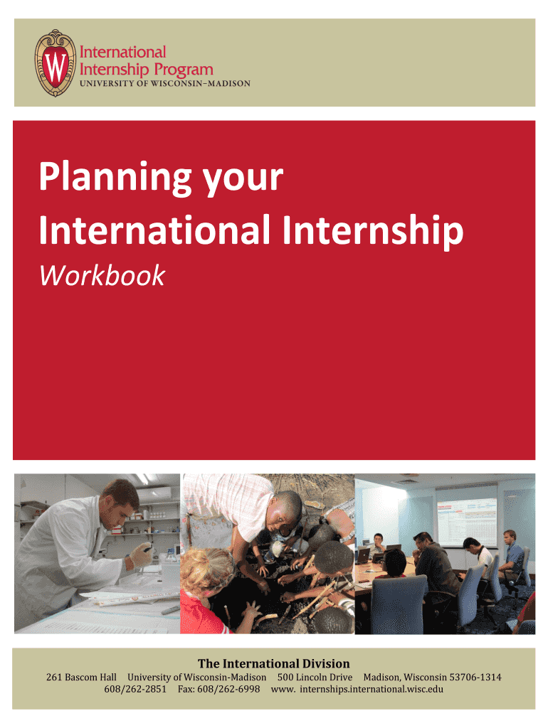 Fillable Online internships international wisc Planning your ...