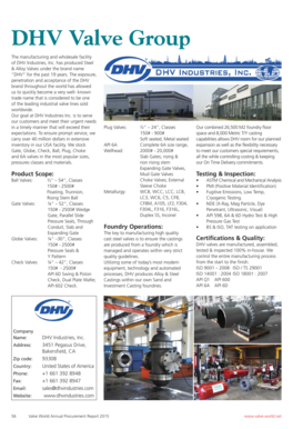 Fillable Online DHV Valve Group Fax Email Print - pdfFiller