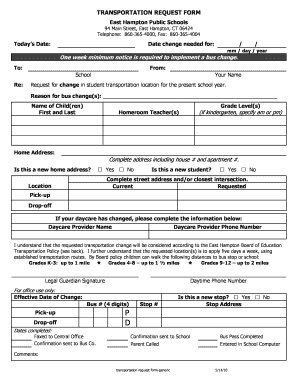 Fillable Online ehhs TRANSPORTATION REQUEST FORM - ehhsorg Fax Email ...