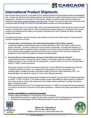 Fillable Online International Product Shipments Fax Email Print - pdfFiller