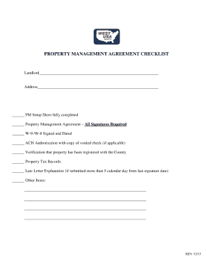 Fillable Online PM Agreement Checklist Master PM Master Forms Fax Email ...