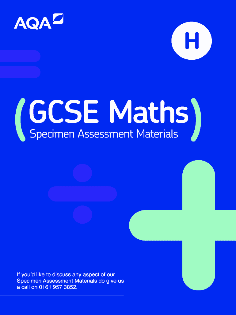 Fillable Online GCSE Mathematics Annotated specimen question paper ...