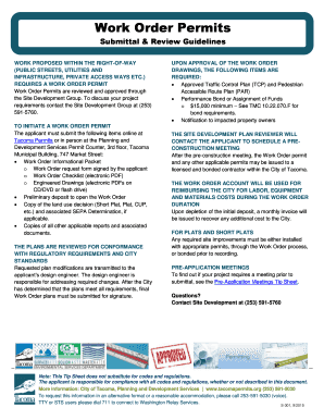 Fillable Online Work Order Permits Fax Email Print - pdfFiller