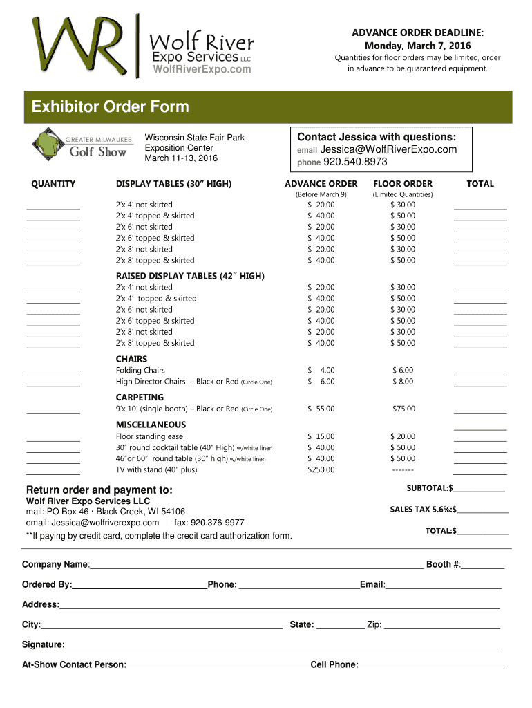 Fillable Online Quantities for floor orders may be limited, order Fax ...