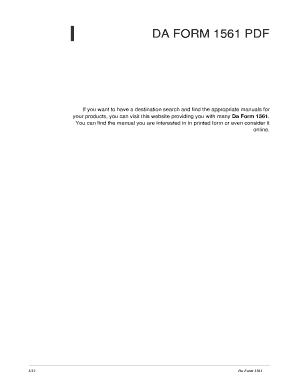Fillable Online ourpast Da Form 1561 - ourpastnet Fax Email Print - pdfFiller