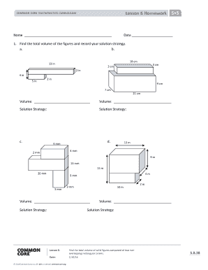 Fillable Online Lesson 6 Homework 55 COMMON CORE MATHEMATICS CURRICULUM ...