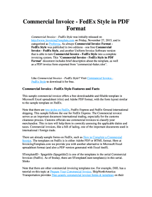 Fillable Online Commercial Invoice - FedEx Style in PDF Format Fax ...