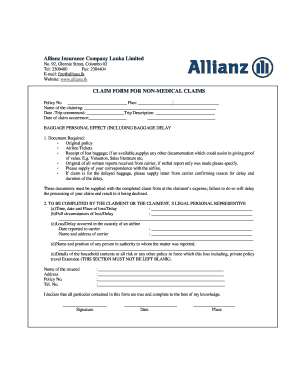 Fillable Online hsbc Claim bformb for loss of baggage bpassportb - HSBC ...