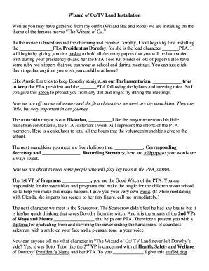 Fillable Online Wizard of OzTV Land Installation - Torrance Council of ...