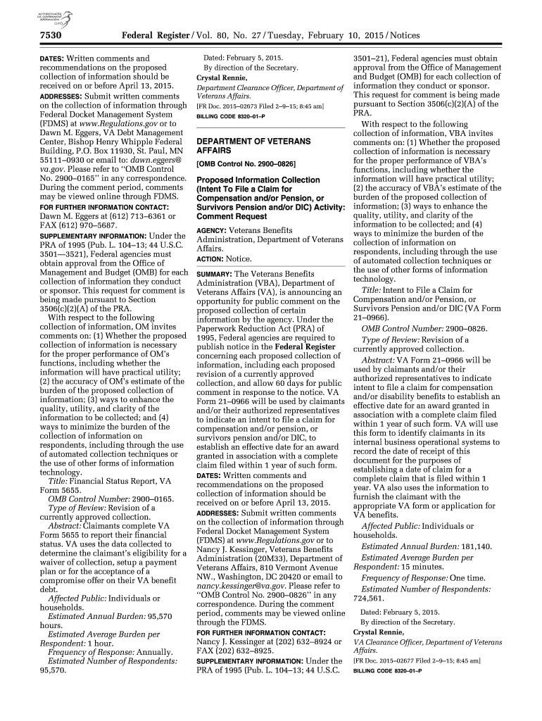 Fillable Online gpo Eggers, VA Debt Management - gpo Fax Email Print ...