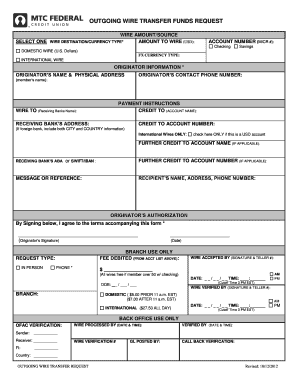 Fillable Online ig libertyonline OUTGOING WIRE TRANSFER FUNDS REQUEST ...