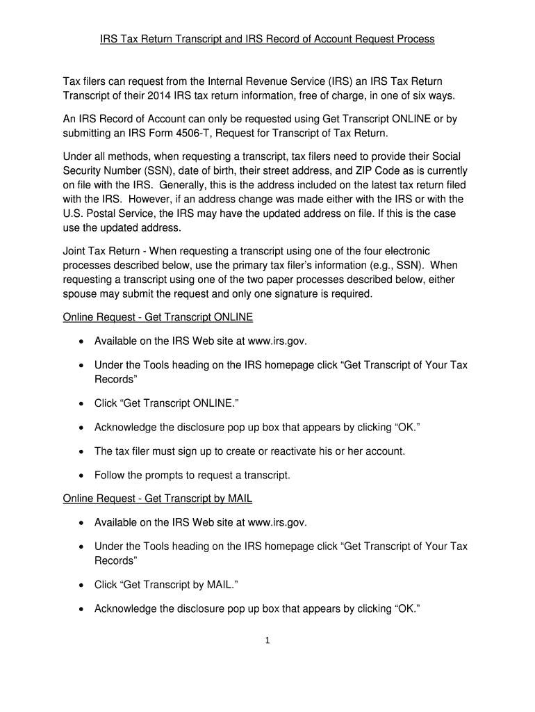 Fillable Online stac 2015-16 Tax Transcript Request bInstructionsb Long ...